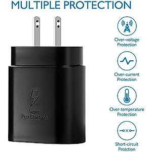 Fast Adaptive Wall Adapter 25W Charger for LG V60 ThinQ 5G UW with 4FT (1.2M) UrbanX USB C PD Charging and Data Transfer Cable - Black (US Version with Warranty)