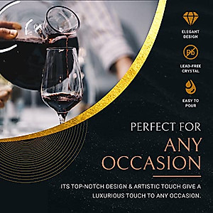 Le Portteus Wine Decanter With Stopper And Cleaning Beads, Hand Blown Glass, Crystal Decanter Wine Carafe And Aerator, Perfect Wine Gifts For Wine Lovers And Newlyweds