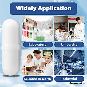 Joaoxoko Magnetic Stir Bar Set 12pcs PTFE Magnetic Stirrer Mixer Stir Bar,White 0.8 Inch Laboratory Stirrer Mixer Bar,Type-B Mycology Supplies Magnetic Stirrer Bar