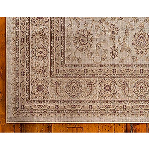 Unique Loom Voyage Collection Traditional Oriental Classic Area Rug (2' 7 x 12' 0 Runner, Ivory/Gold)