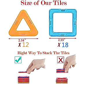 Magnetic Building Blocks Educational Toys Tiles Set for Boys & Girls Magnet Stacking Block Sets for Kid's Basic Skills Learning & Development Toys-Excellent Children's Gifts（YZ-069）