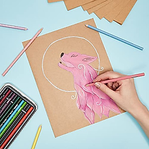 96 Pack Brown Kraft Paper Sheets for Wedding, Party Invitations, Drawing, DIY Projects, Letter Size, 120gsm (8.5 x 11 In)