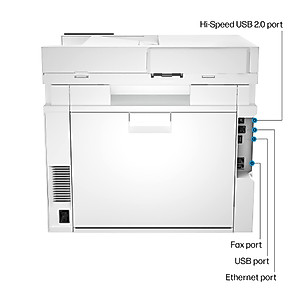 HP Color LaserJet Pro MFP 4301fdn Printer, Print, scan, copy, fax, Fast speeds, Easy setup, Mobile printing, Advanced security, Best-for-small teams, 16.6 x 17.1 x 15.1 in,white
