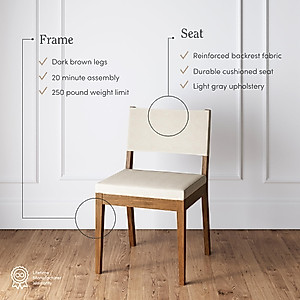 Nathan James Linus Modern Upholstered Chair, 1, Light Gray/Dark Brown