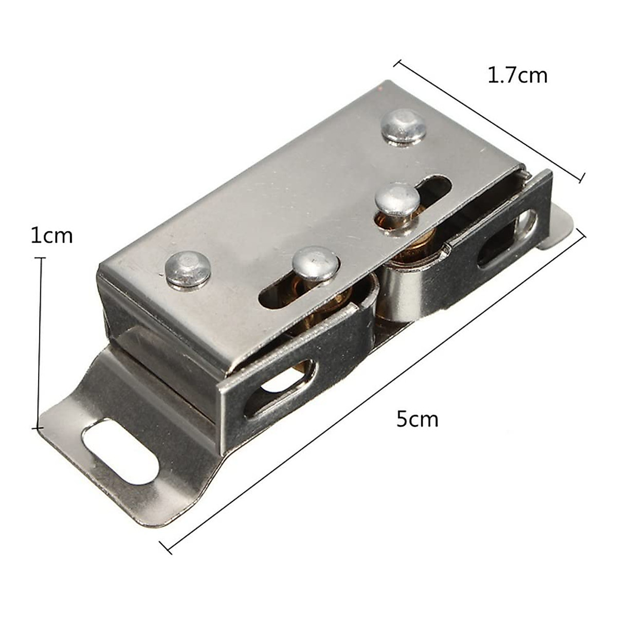 Stainless Steel Double Roller Catch,Suck Touchs Beads Kitchen Cupboard Cabinet Latch Hardware Roller Cabinet Door Catch 20 Pair