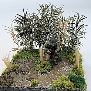 Warmtree Miniature Shrubs Model Bushes Long Shrub Diorama Trees Model Trees for Train Landscape Railroad Scenery Sand Military Layout Model, Green