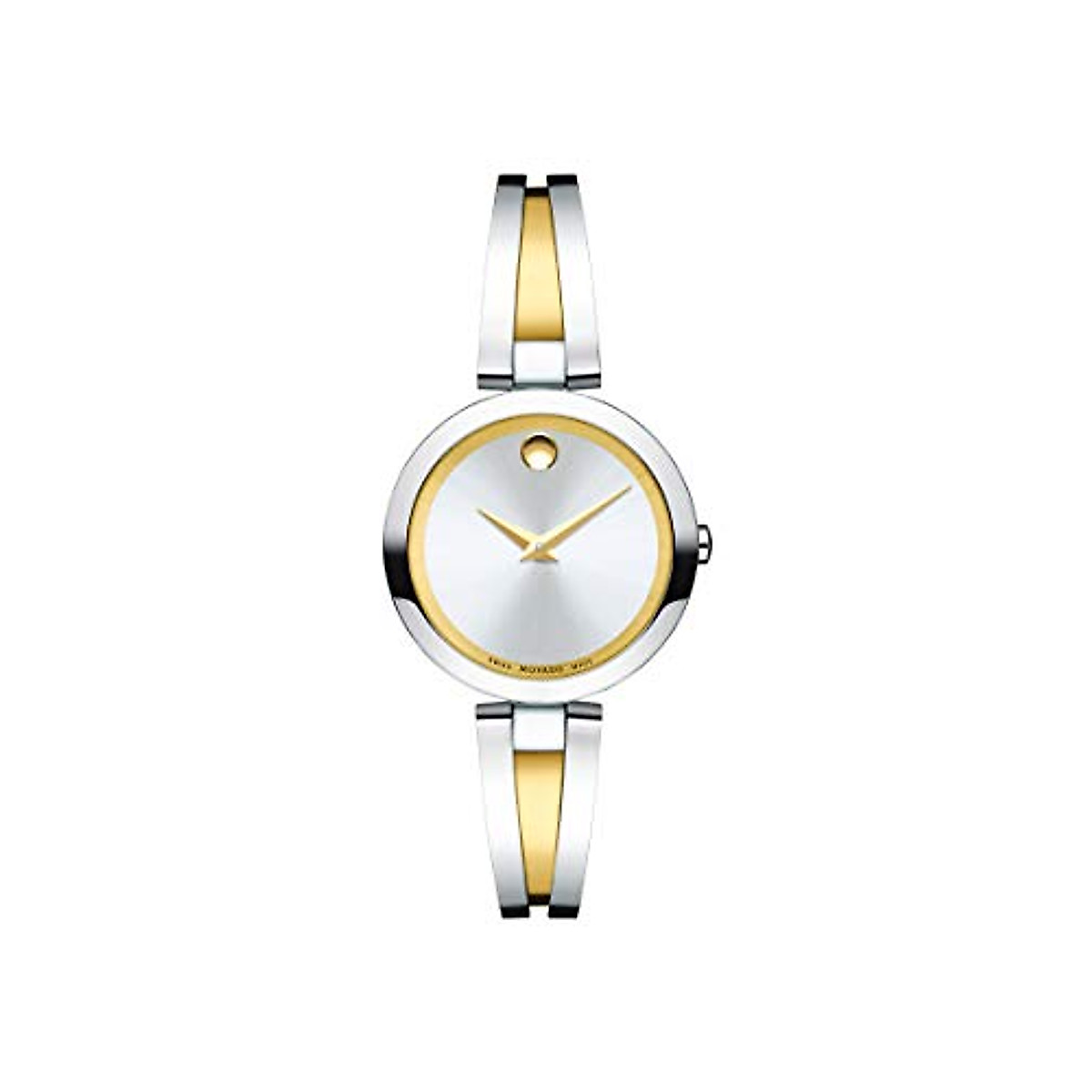 Movado Women's Aleena Two-Tone Watch with a Concave Dot Museum Dial, Gold/Silver (Model 607150)