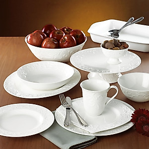 Lenox Opal Innocence Carved 4-Piece Place Setting, 4.95 LB, White