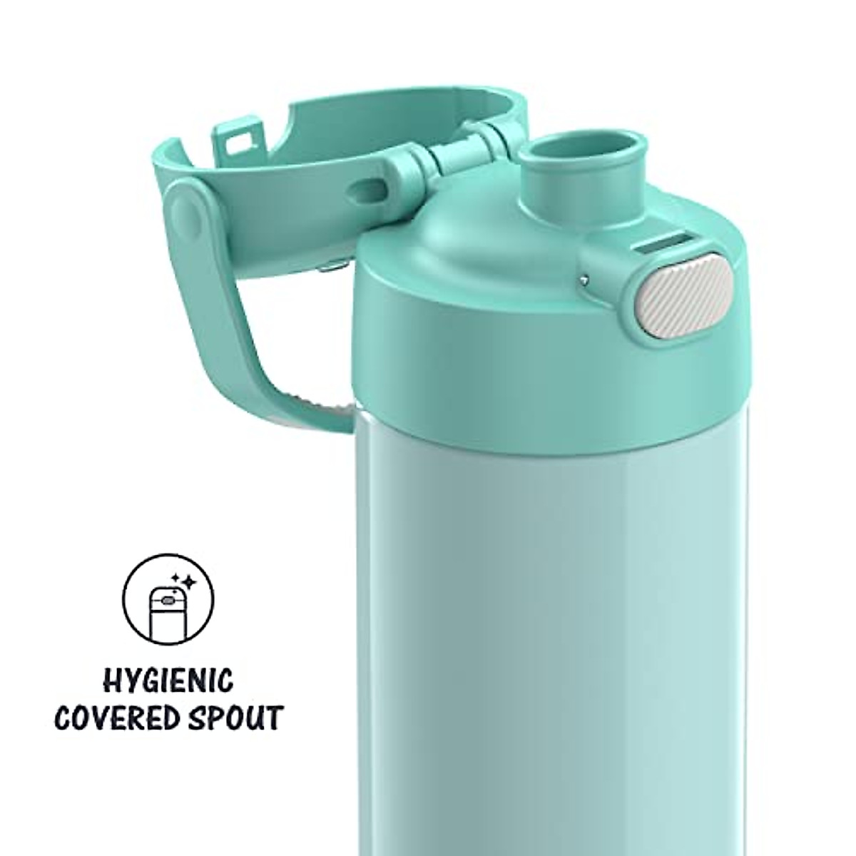 THERMOS FUNTAINER 16 Ounce Stainless Steel Vacuum Insulated Bottle with Wide Spout Lid, Mint