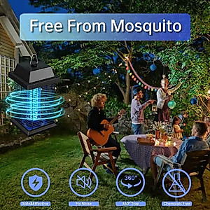 WVV Bug Zapper Outdoor,4000V Electric Mosquito Zapper Indoor, Mosquito Killer,20W Waterproof UV Light Insect Fly Trap for Home Backyard Garden