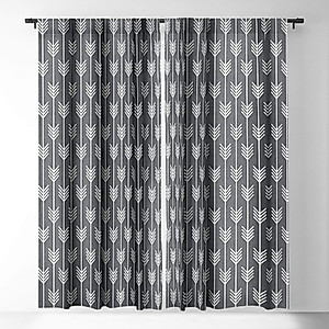 Deny Designs - 57458-bowc01 Holli Zollinger Arrows Grey Blackout Window Curtain, 50" x 84"