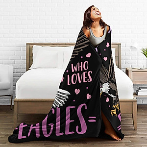 Bald Eagles Blanket for Girls Woman Just A Girl Who Loves Eagles Throw Blanket Soft Warm Fleece Flannel Eagle Animal Theme Decor Blanket Gifts for Kids Adults Couch Sofa Bed 50"X40"