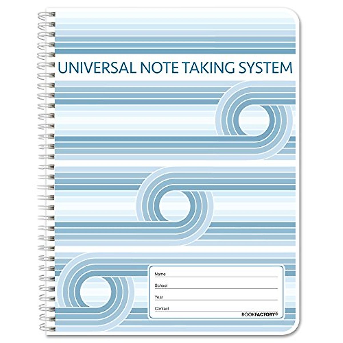 BookFactory Universal Note Taking System (Cornell Notes) / NoteTaking Notebook - 120 Pages, 8 1/2" x 11" - Wire-O (LOG-120-7CW-A(Universal-Note))