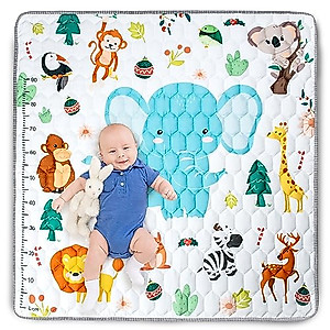 Funsland Baby Play Mat for Floor - 50x50 Kids Foldable Playmat for Babies and Toddlers