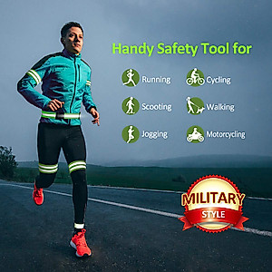 Vanmor High Visibility Reflective Bands for Wrist, Arm, Ankle, Leg. Reflective Running Gear for Men and Women, Safety Reflective Straps Bracelets for Night Running, Cycling, Walking (Green)