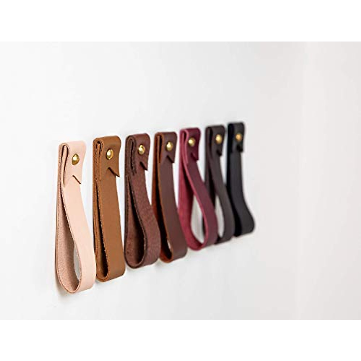 KEYAIIRA - Medium Leather Wall Hook, minimalist leather strap hanger for bath towel holder leather wall hook strap towel hook bathroom decor brass towel ring nordic home