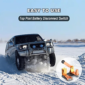 Battery Disconnect Switch Top Post,Top Post Knife Blade Master Switch, 12V / 24V Battery Shut Off Switch, Heavy Duty Knife Blade Battery Cut Off Switch, for Auto Car RV Boat Truck(Negative,Vertical)
