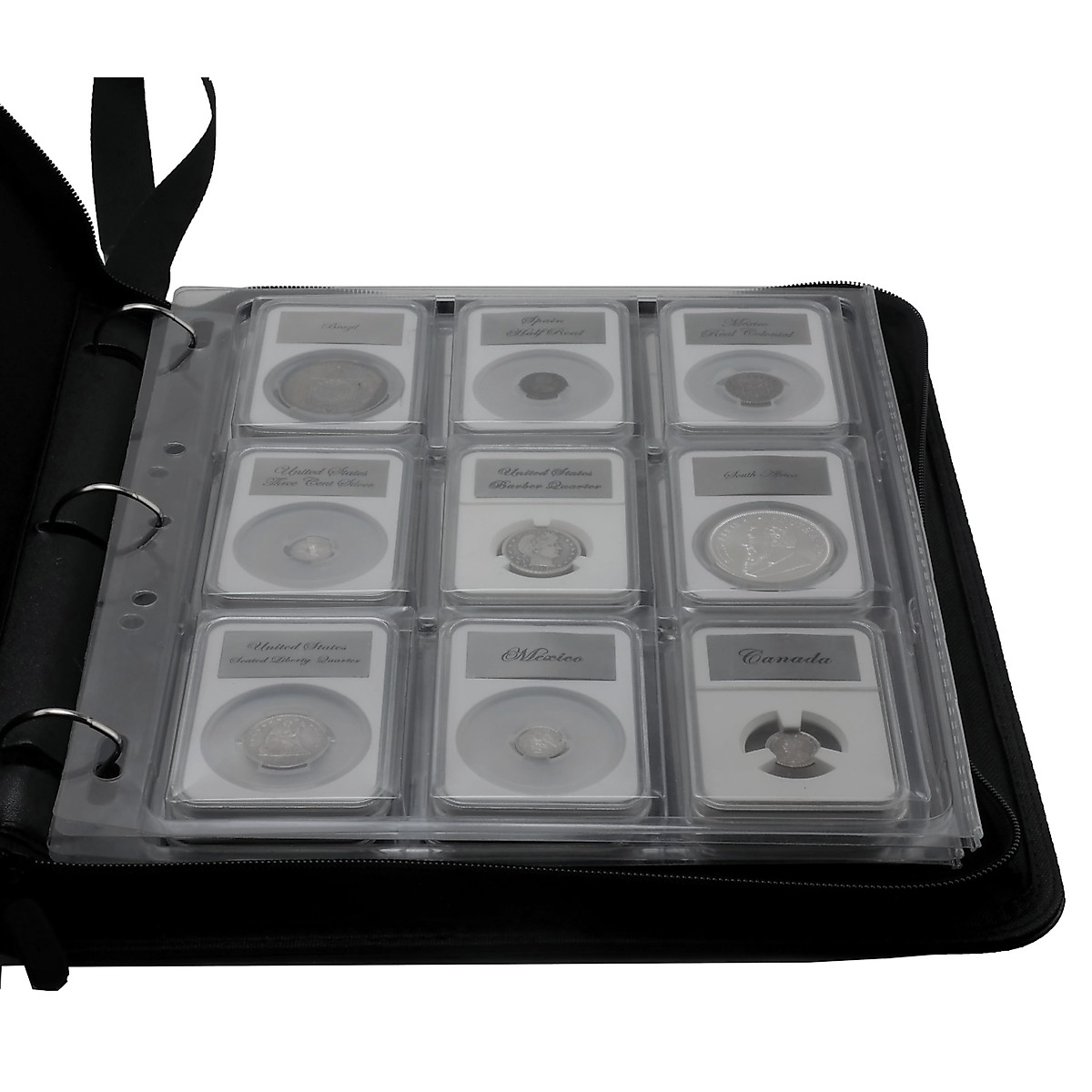 Ursae Minoris Echelon Zipper Album with Collector's Pages for 36 Coins in Standard Certified or Certified-Style Holders PCGS, NGC, ANACS, Lighthouse, Guardhouse, BCW, Ursae Minoris – Deep Blue