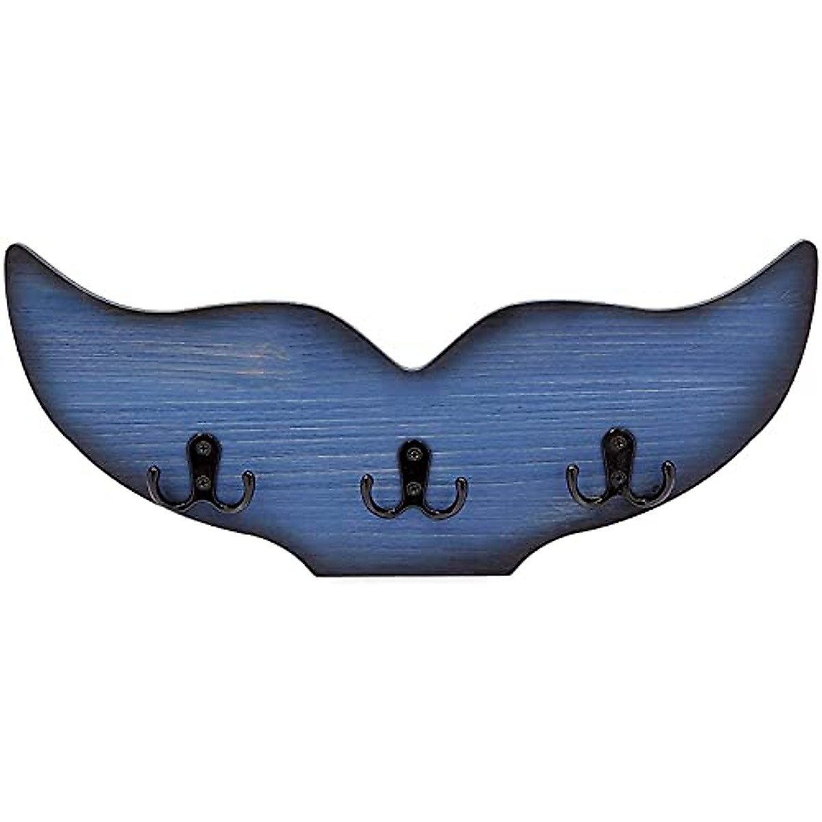Whale Tail Wall Hook for Nursery, Nautical Home Decor (15.5 x 6.75 x 1 in, Blue)