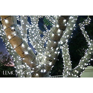 Lemontec Solar String Lights, 200 Led Holiday String Lighting Outdoor Solar Patio Lights Fit Chrismas Garden Wedding Party Landscape[White], 2 Pack 400 LED