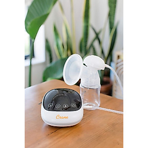 Crane Double Electric Cordless Rechargeable Breast Pump, Portable, Closed System, Overflow Protection