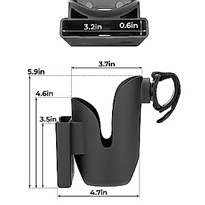 JOYTUTUS Cup Holder for Wheelchair, 2 in 1 Water Bottle Holder and Phone Bracket, Universal Drink Cup Holder for Walker, Rollator, Stroller, Scooter