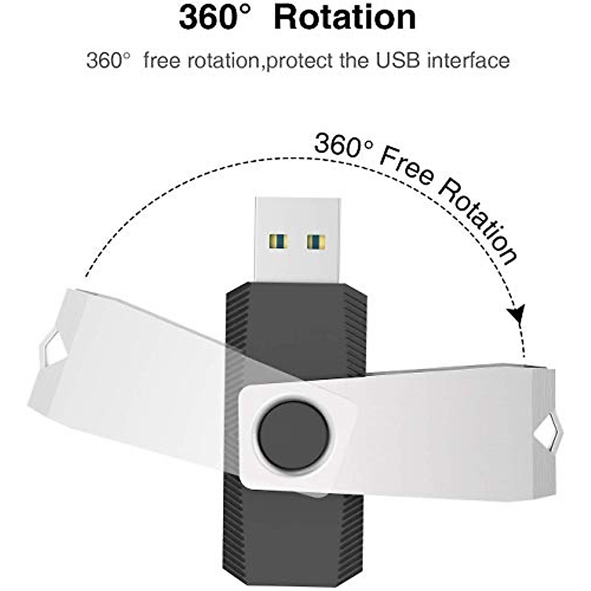 Flash Drives 10 Pack 16GB USB Drive Bulk USB 3.0 Thumb Drives 16GB Memory Stick with LED Indicator Keychain Hole (Black 10-Pack)