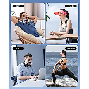 ASNUG Bladeless Neck Fan, 4 Turbo Portable Neck Fan, 4000 mAh Battery Operated, USB Rechargeable Personal Fan, 3 Speeds, 360° Cooling Airflow, LED Display, Wearable Fan for Home, Office, Travel