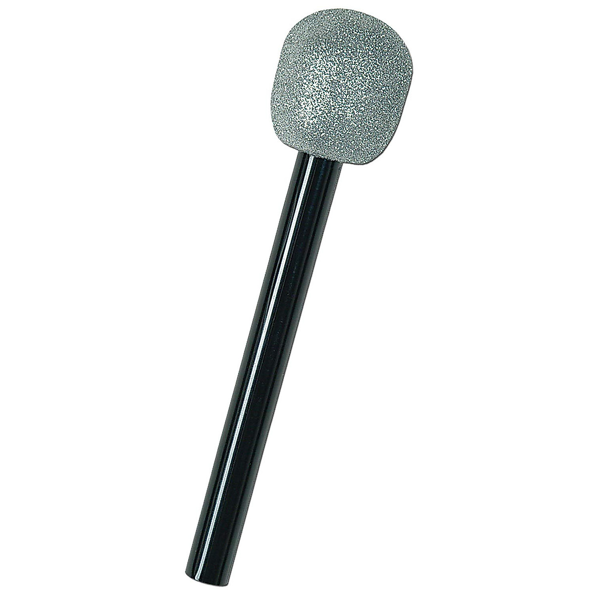 Glittered Microphone (silver & black) Party Accessory (1 count) (1/Pkg)