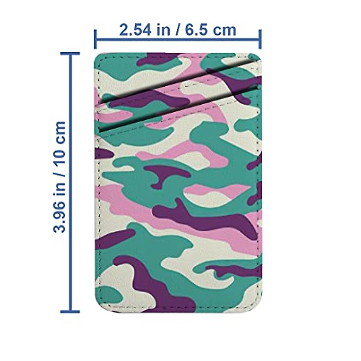 Diascia Pack of 2 - Cellphone Stick on Leather Cardholder ( Camouflage Womens Coloring Pattern Pattern ) ID Credit Card Pouch Wallet Pocket Sleeve