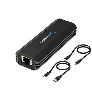SABRENT USB Type-A or Type-C to 5-Gigabit Ethernet Adapter [10/100/1000/2500/5000 Mbps] (NT-SS5G)