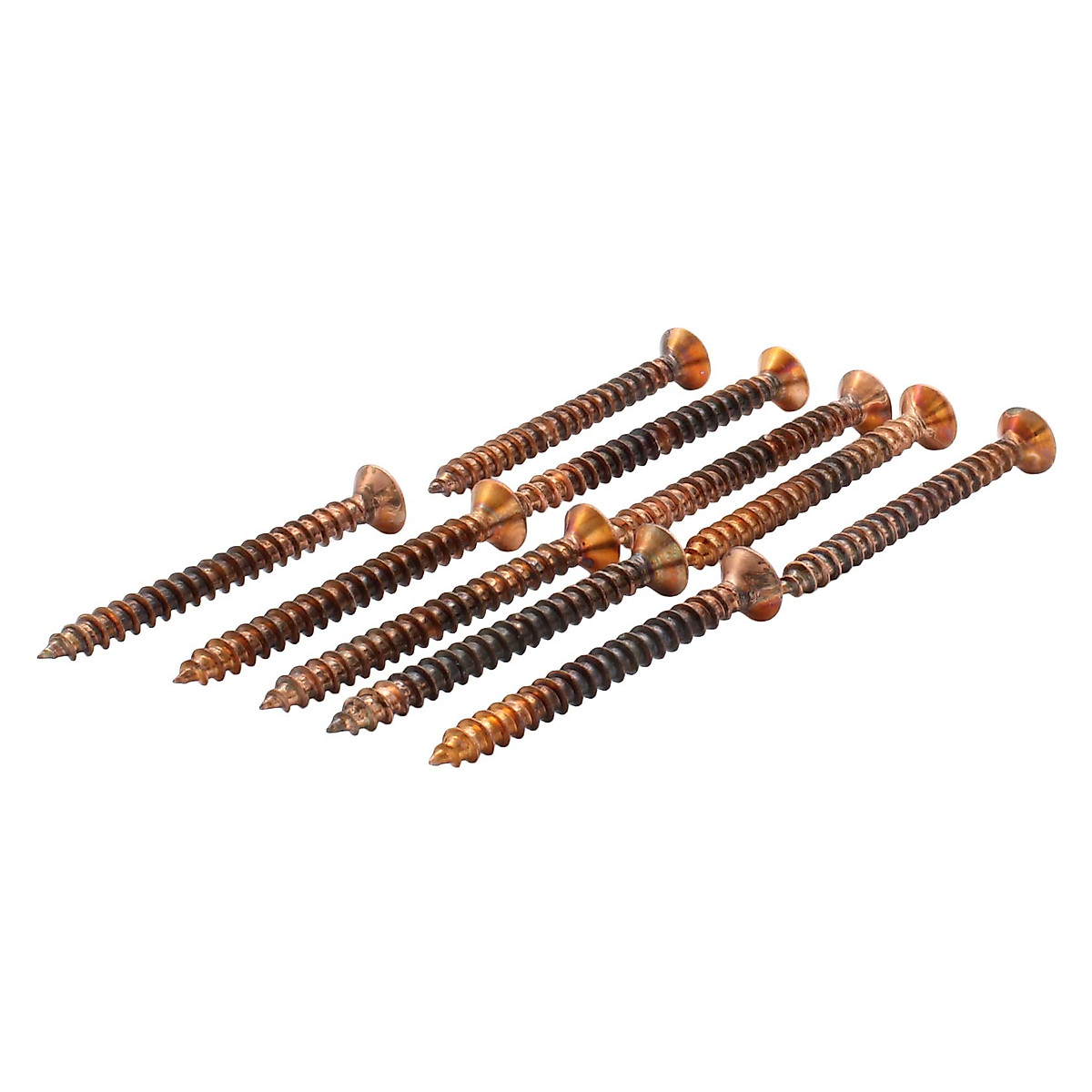 CRL Brushed Copper #10 x 2" Wall Mounting Flat Head Phillips Sheet Metal Screw - Package