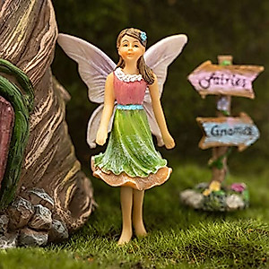 PRETMANNS Fairy Garden House Kit - Fairy Garden Accessories Outdoor - Fairy House & Fairies for Fairy Garden – Fairy Garden Supplies - Fairy Garden Kit for Adults - Garden Fairy House - 4 Items