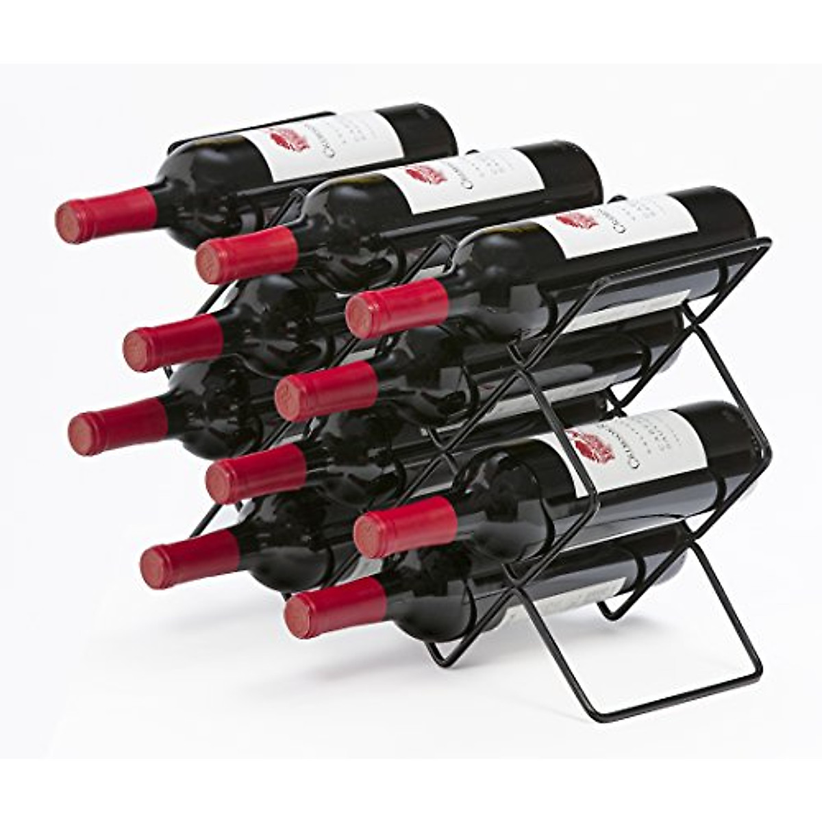 Mango Steam 10 Bottle Countertop Wine Rack (Black)