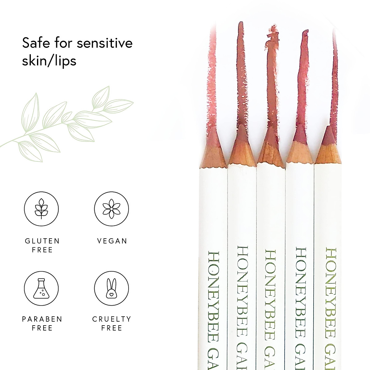 Honeybee Gardens Irresistible Lip Liner In Fantasy, Deep Red Berry Color, Long-Lasting, Gluten-Free, Vegan, 0.04 oz