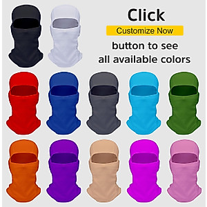 Custom Ski Mask Design Your Own Tactical Face Mask Customize Balaclava (Black)