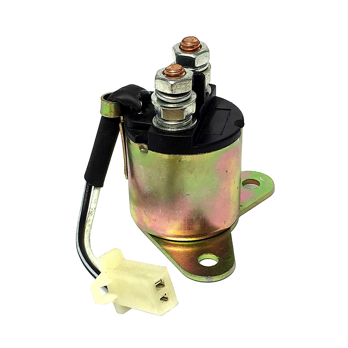 Starter Motor Solenoid W/ 2-Wire Plug for A-ipower SUA9000E SUA10000EC SUA12000E for Predator 7000/8750W 420cc for Generac GP6500E GP7500E GP8000E for All Power Gentron 10000W Generator W/Pigtail