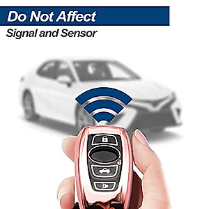 INFIPAR Fit for 2021 2020 Subaru Ascent BRZ Crosstrek Forester Impreza Legacy Outback WRX STI TPU Key Fob Remote Cover Case Shell Glove Pouch Holder Protector Keyless Entry Sleeve Accessory, Pink