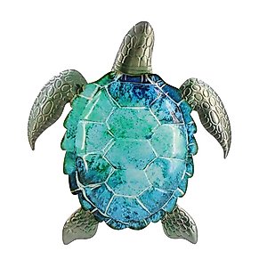 The Bridge Collection Ocean Tide Metal Sea Turtle Wall Sculpture