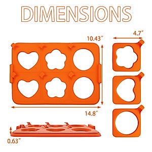 7pcs Griddle Egg Ring Tray Silicone Egg Pancake Mold for Blackstone Griddle Non-Stick Detachable Egg Ring for Frying Eggs Heat Resistant Silicone Egg Molds, 4 Different Shapes