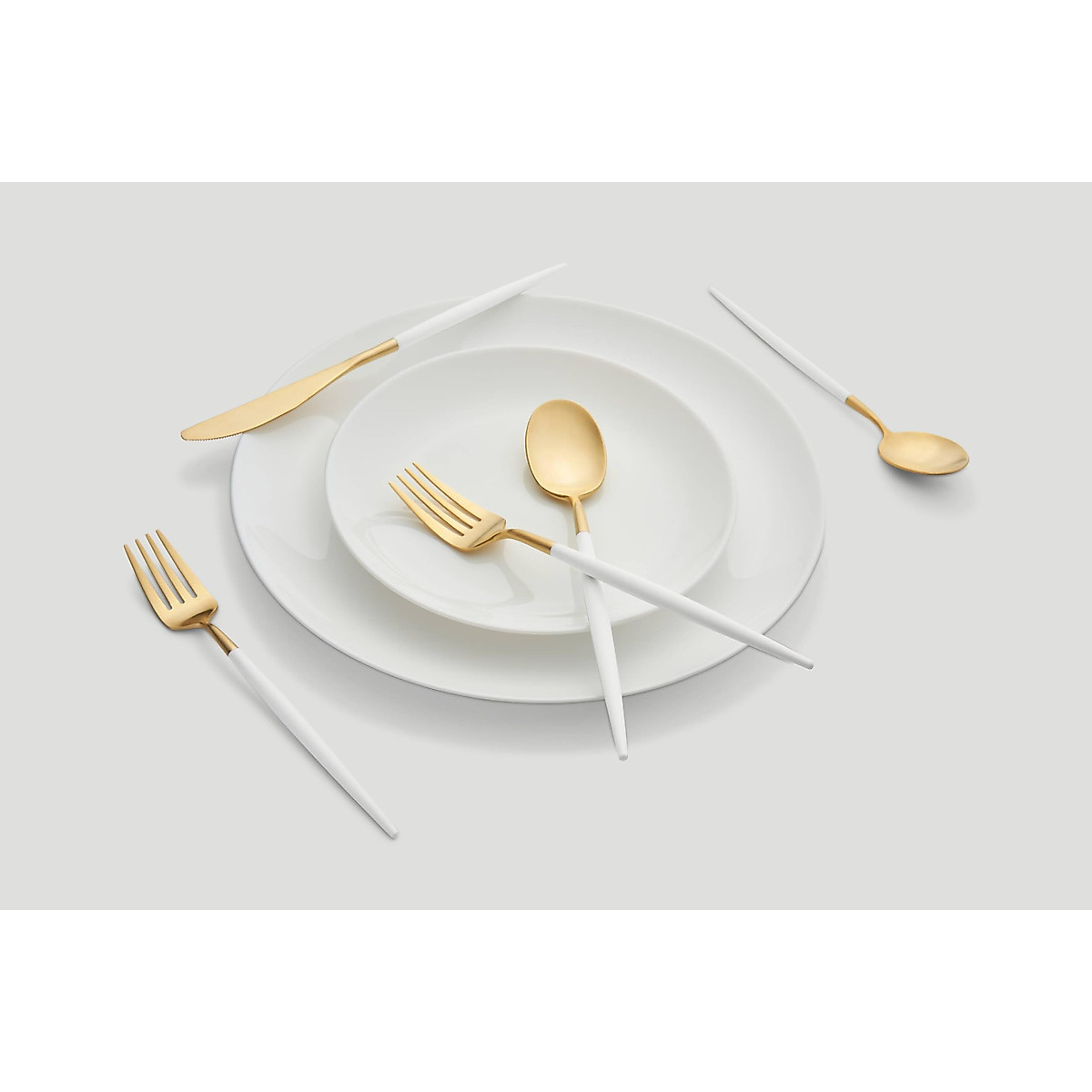Cambridge 306320Ckg12Ds Mazzy Gold With White-Handle 20-Piece Flatware Set