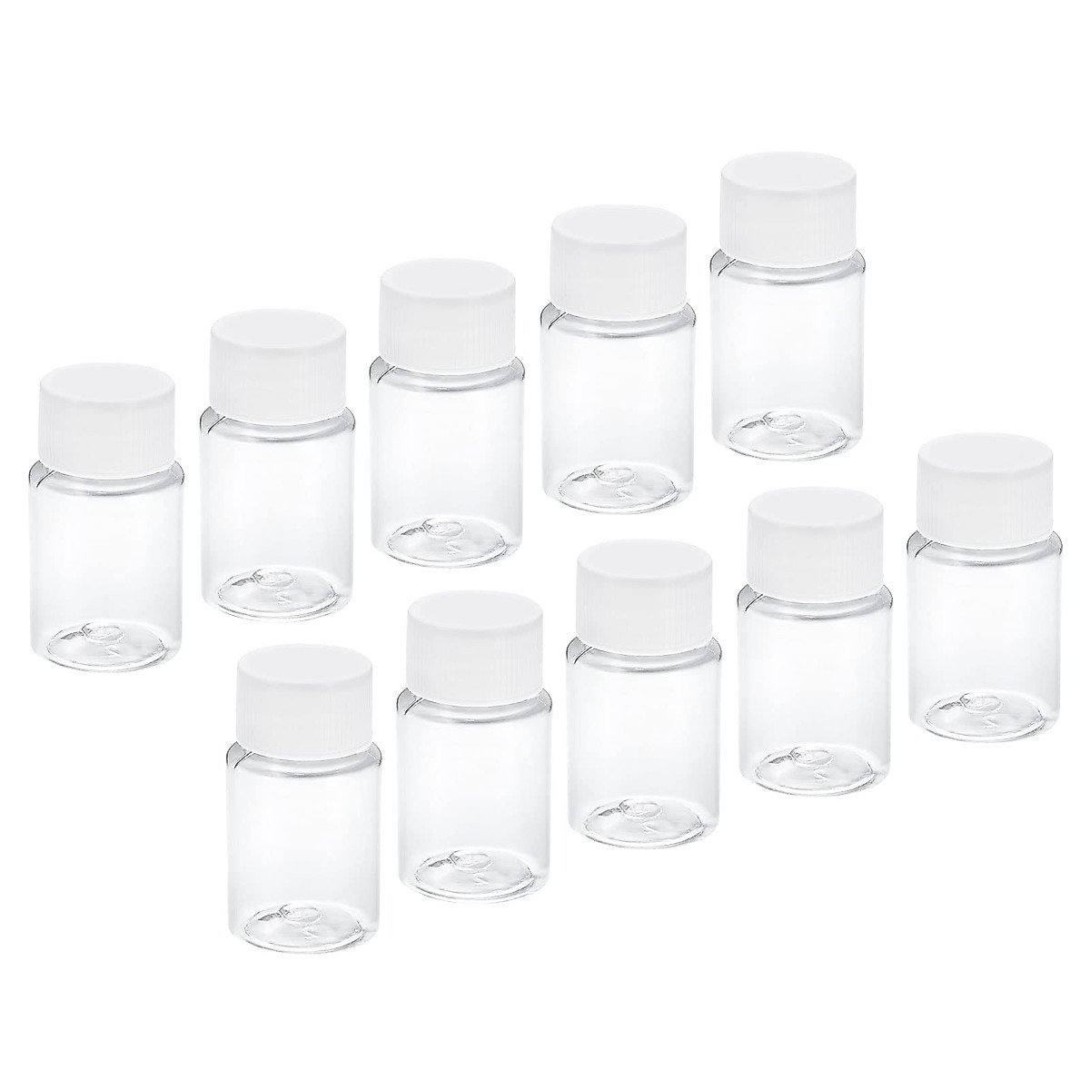 uxcell Plastic Lab Chemical Reagent Bottle 20ml/0.7oz Wide Mouth Sample Sealing Liquid Storage Container 10pcs