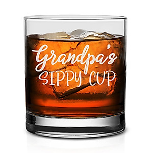 NeeNoNex Grandpa's Sippy Cup Whiskey Glass - Funny Birthday Gift for Papa