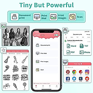 Itari Portable Printer Wireless for Travel - M08F-Letter Bluetooth Tattoo Stencil-Printer Support 8.5" X 11" US Letter, No-Ink Thermal Compact Printer, Compatible with Android and iOS Phone & Laptop