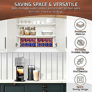 Vertuo Coffee Pod Holder | Under Cabinet or Wall Mounted Storage for Pods | Minimalist Design to Declutter Your Kitchen | MADE IN USA (Black)