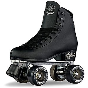 Crazy Skates Retro Roller Skates | Adjustable or Fixed Sizes | Classic Quad Skates for Women and Girls - Black (Size: Mens 12 / Womens 13)