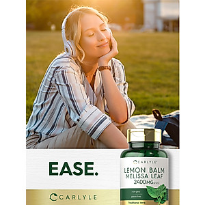 Carlyle Melissa Lemon Balm | 200 Capsules | Non-GMO and Gluten Free Formula | Melissa Leaf Traditional Herbal Supplement | Super Concentrated Extract