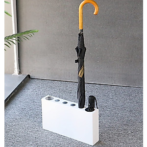 Umbrella Holder Mini Umbrella Rack with Pull-Out Drip Tray for Porch/Doorway/Corner/Corridors, 6 Holes Easy Carrier Umbrella Stand, 7.5cm X 40cm X 22.5cm (Color : White)