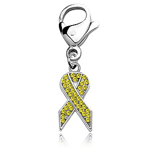 CHOORO Yellow Awareness Ribbon Charm Zipper Pull Cancer Awareness Jewelry Gift for Endometriosis/Bladder Cancer/Suicide Prevention/Bone Cancer (Yellow Awareness Ribbon ZP)