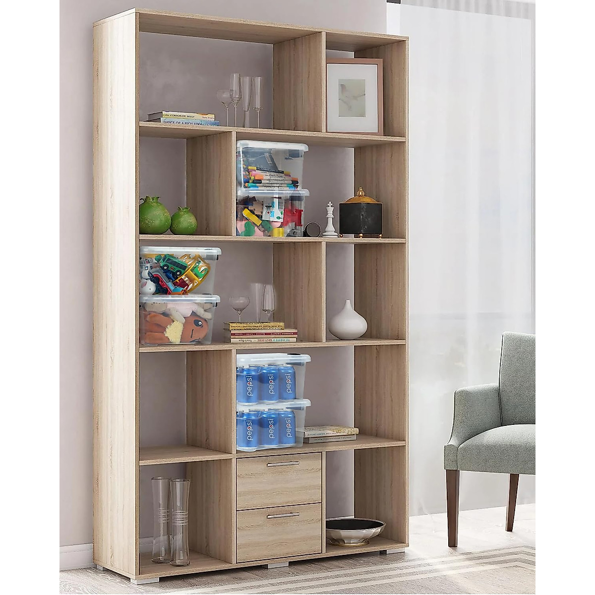 EOENVIVS Plastic Storage Bins 7 Quart-Storage Organizer Bins with Black Buckle Lids, Stackable Storage Bins with Lids for Home Office Kids Room Closet School Art Supplies Organization,6 Packs, Clear